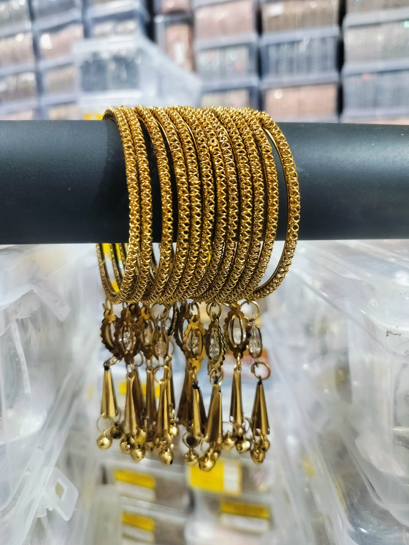 ANTIQUE LOOK OXIDISED HANGING BANGLES – ANUSHKA BANGLES AND BEAUTY